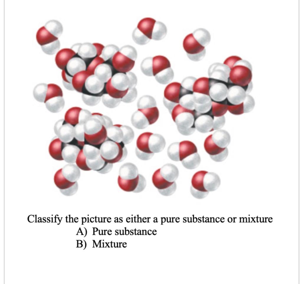Solved Classify The Picture As Either A Pure Substance Or