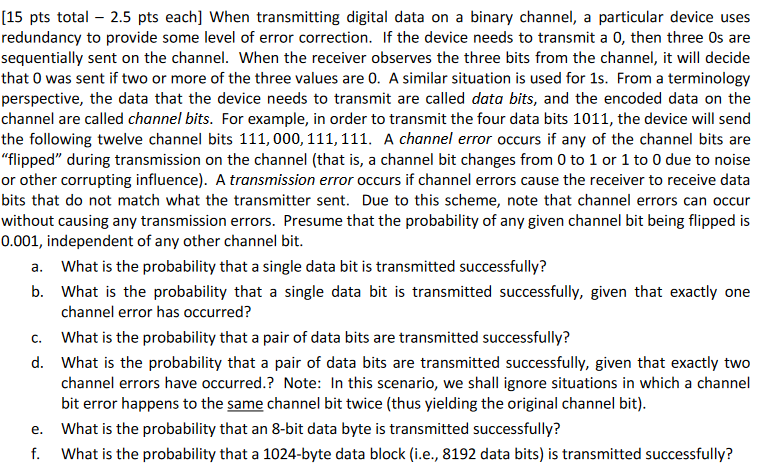 Solved [15 pts total −2.5 pts each] When transmitting | Chegg.com