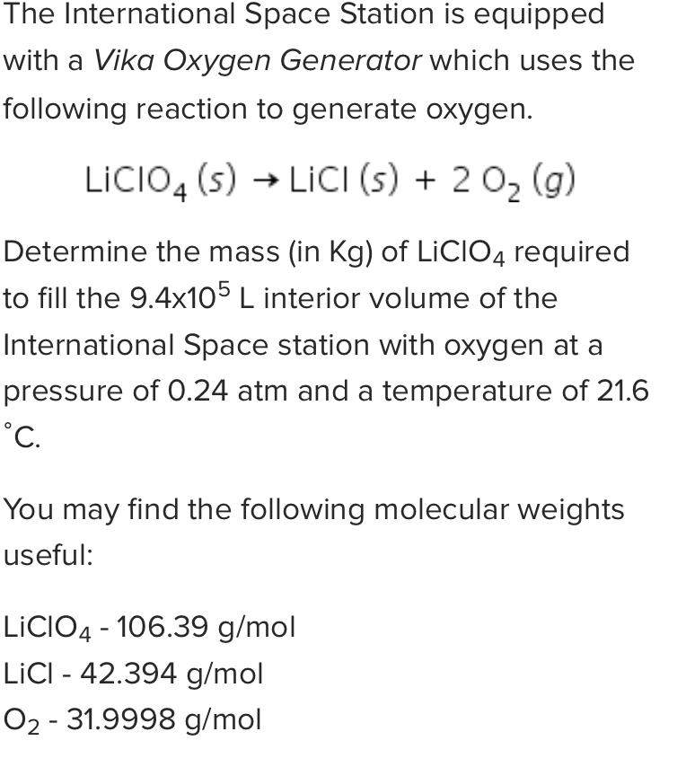 Solved The International Space Station is equipped with a | Chegg.com