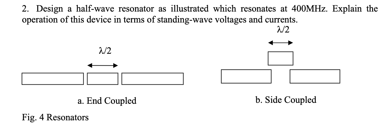 2. Design a half-wave resonator as illustrated which | Chegg.com