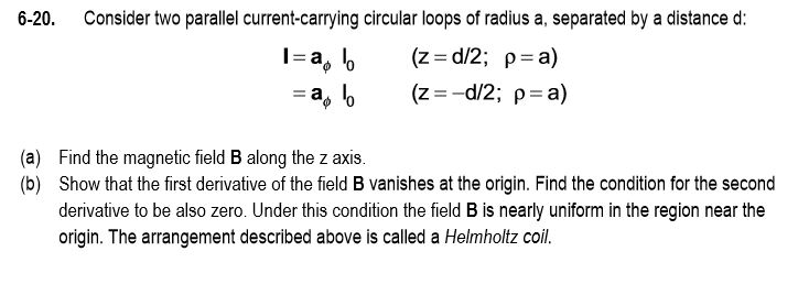 Solved 6-20. Consider two parallel current-carrying circular | Chegg.com