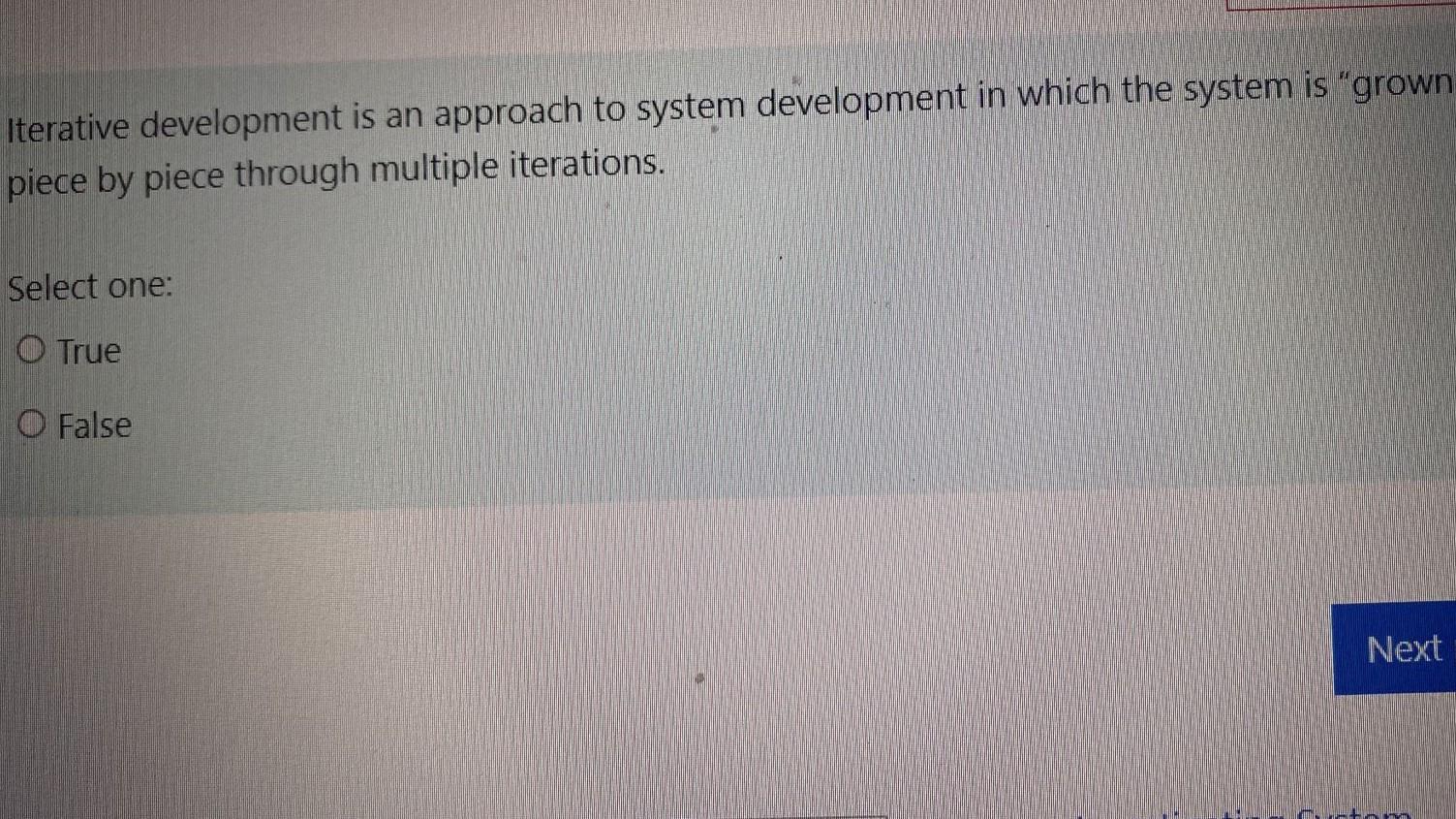 Solved Iterative development is an approach to system | Chegg.com