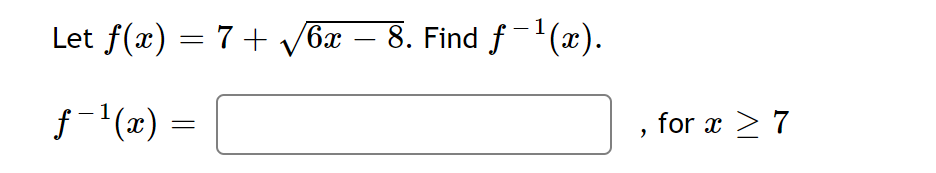 Solved Let f(x)=(x−3)2. Find a domain on which f is | Chegg.com