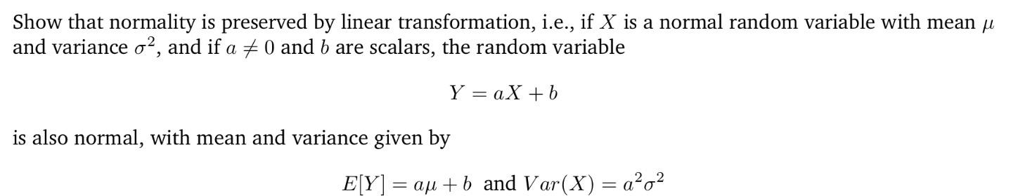 Solved Show that normality is preserved by linear | Chegg.com