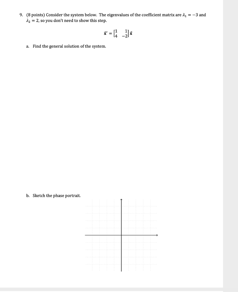 Solved 9. (8 points) Consider the system below. The | Chegg.com