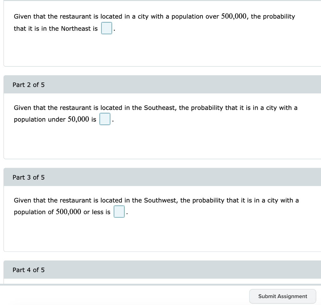 Solved Given that the restaurant is located in a city with a | Chegg.com