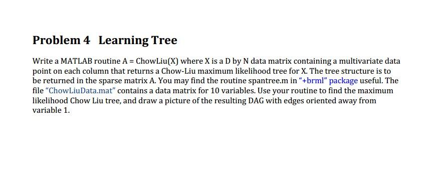 Solved Problem 4 Learning Tree point on each column that | Chegg.com