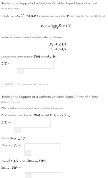 Solved Testing The Support Of A Uniform Variable Type 1