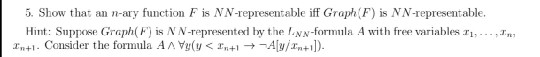 5. Show that an n-ary function F is N N-representable | Chegg.com