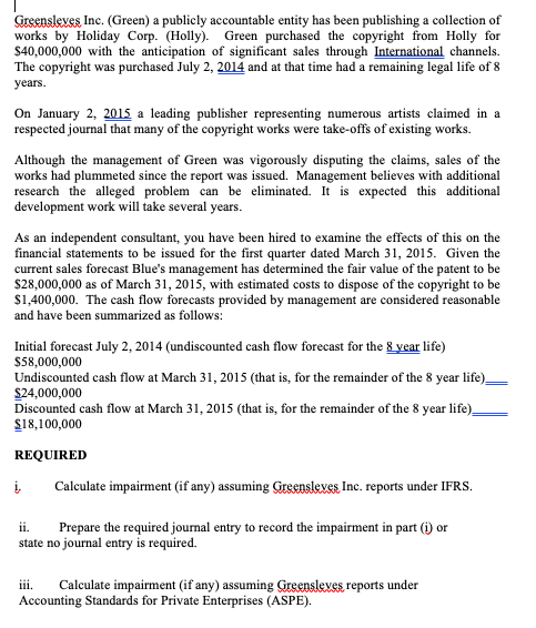 Solved Solution ii. Recoverable amount is higher of value | Chegg.com