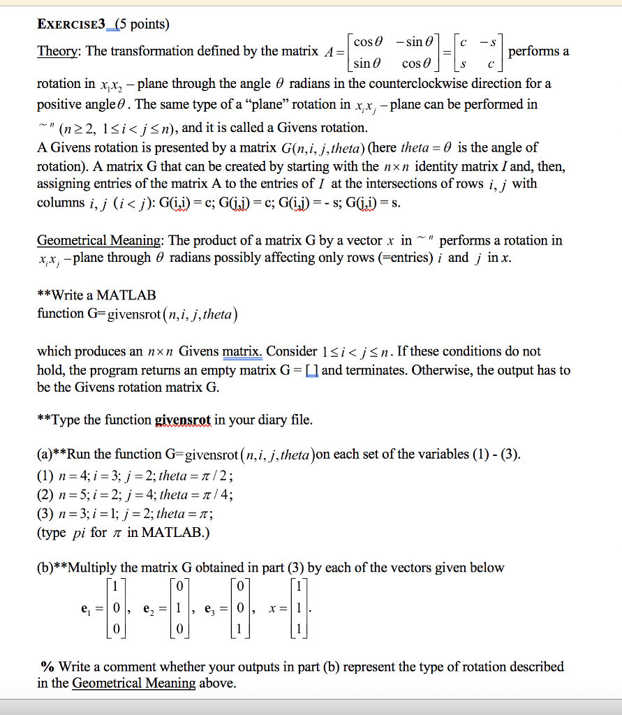 Solved ExercIse3_(5 points) Theory: The transformation | Chegg.com
