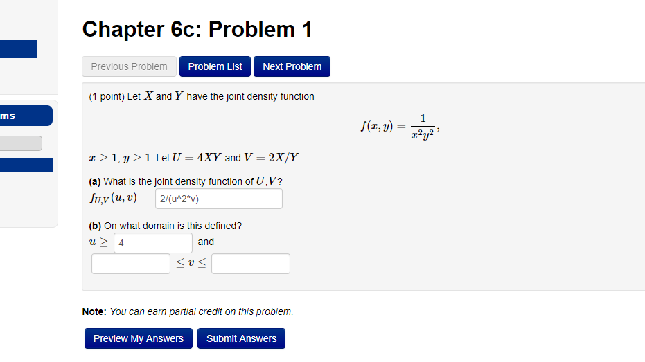 Solved Chapter 6c: Problem 1 Previous Problenm Problem List | Chegg.com