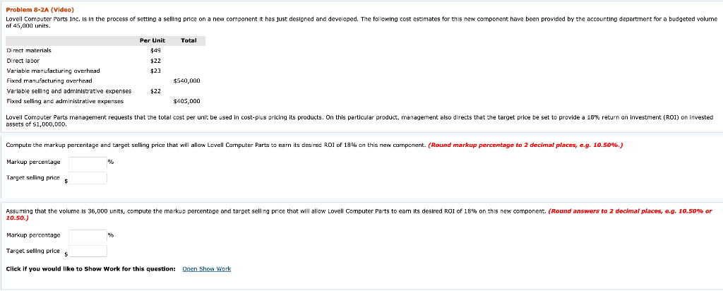 Solved Problem 8-2A (Video) Lovell Computer Parts Inc. Is in | Chegg.com