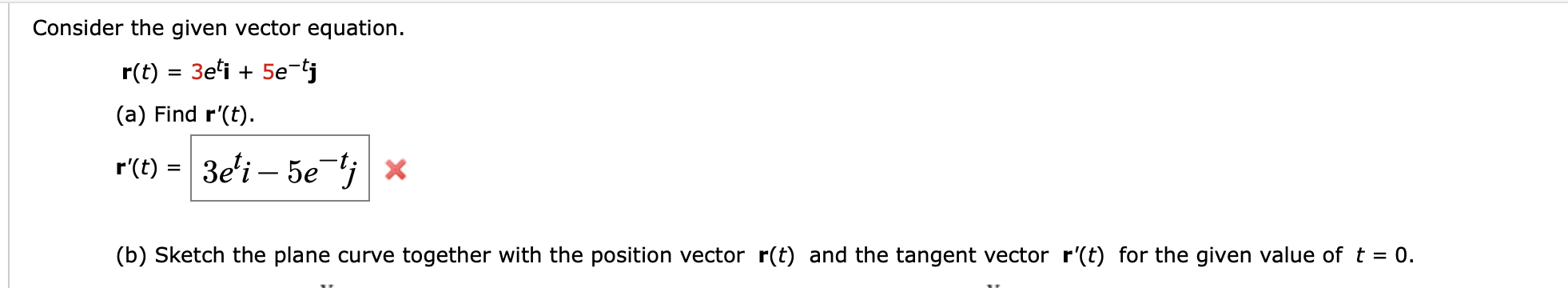 Solved Consider The Given Vector Equation R T 3eti