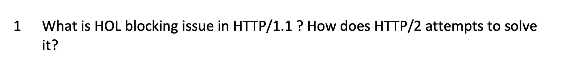 Solved 1 What is HOL blocking issue in HTTP/1.1 ? How does | Chegg.com