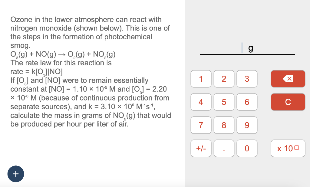 Solved Ozone in the lower atmosphere can react with nitrogen | Chegg.com
