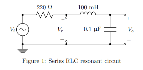 Solved 1. Calculate the resonant frequency and | Chegg.com
