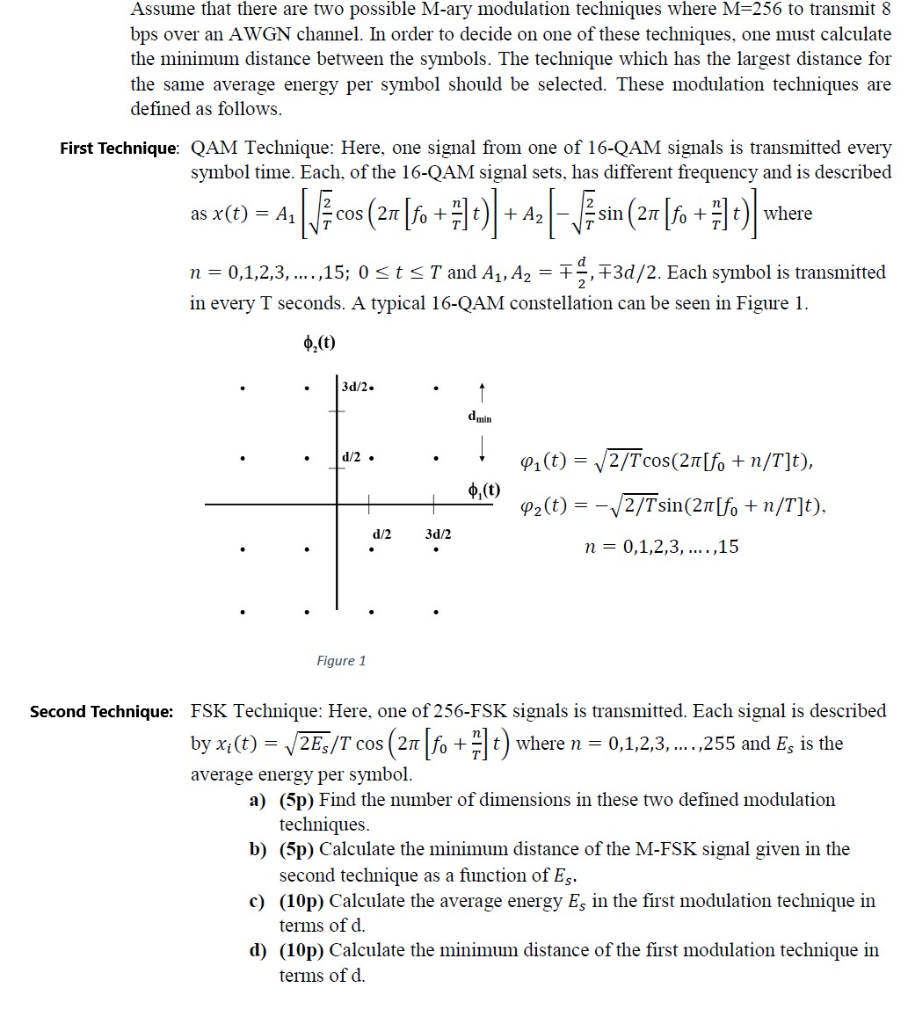 Solved Assume that there are two possible M-ary modulation | Chegg.com