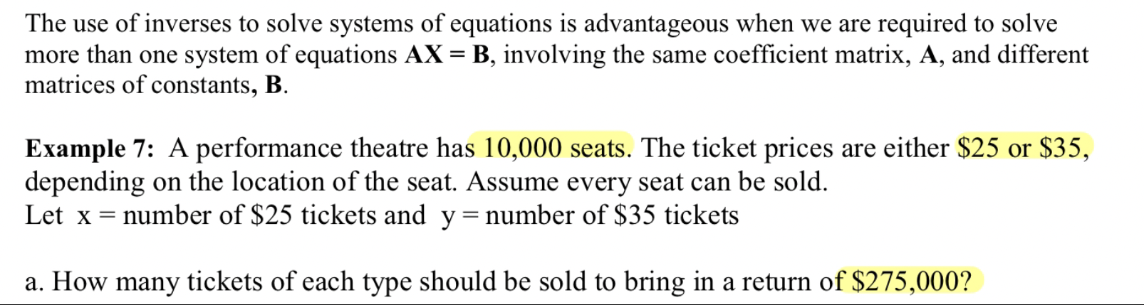 Solved The use of inverses to solve systems of equations is | Chegg.com