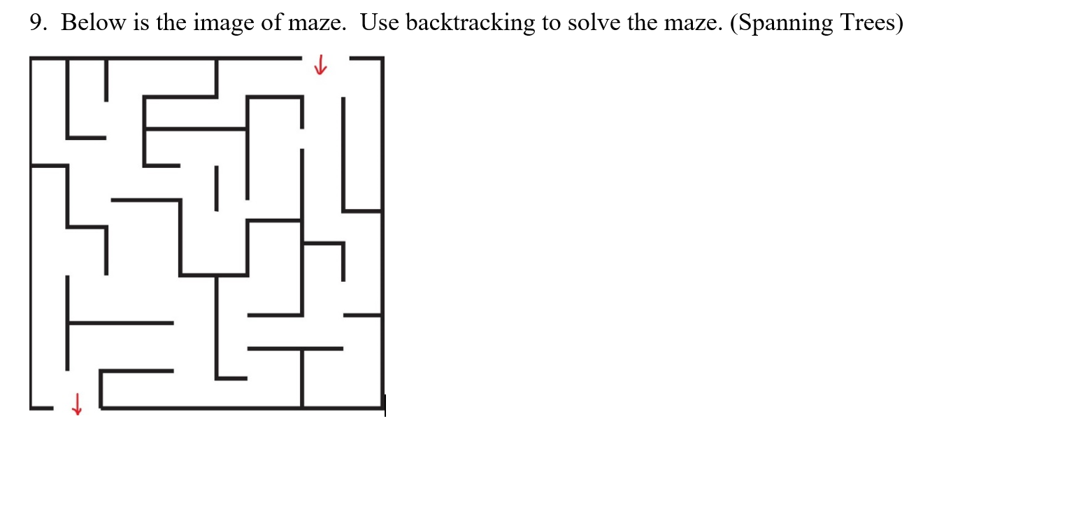 9. Below is the image of maze. Use backtracking to | Chegg.com