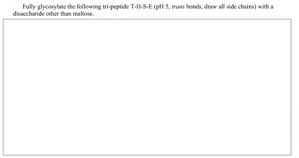 Solved Fully glycosylate the following tri-peptide T-H-S-E | Chegg.com