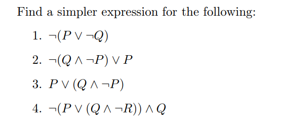 Solved Find a simpler expression for the following: 1. \\( | Chegg.com | Chegg.com