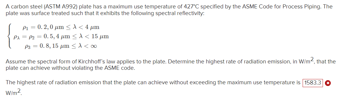 Solved A carbon steel (ASTM A992) plate has a maximum use | Chegg.com