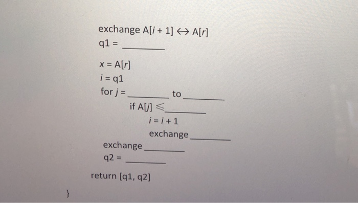 Solved (27 points) See below for Triple-QUICKSORT(A, p, r), | Chegg.com