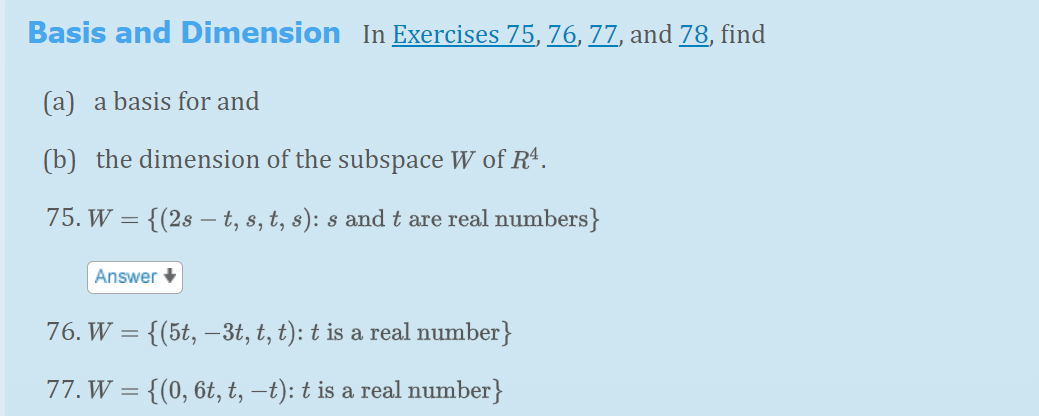Solved Basis and Dimension In Exercises 75, 76, 77, and 78, | Chegg.com