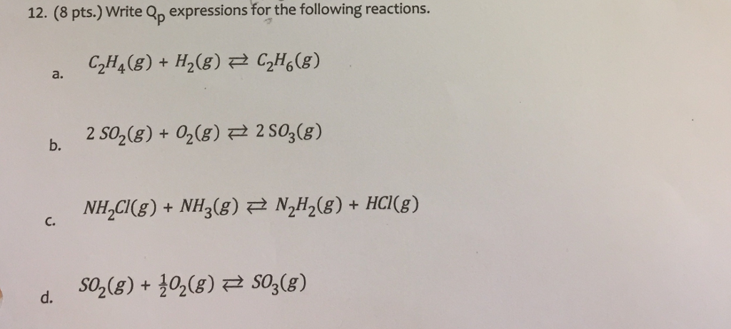 Solved 12. (8 pts.) Write Qp expressions for the following | Chegg.com