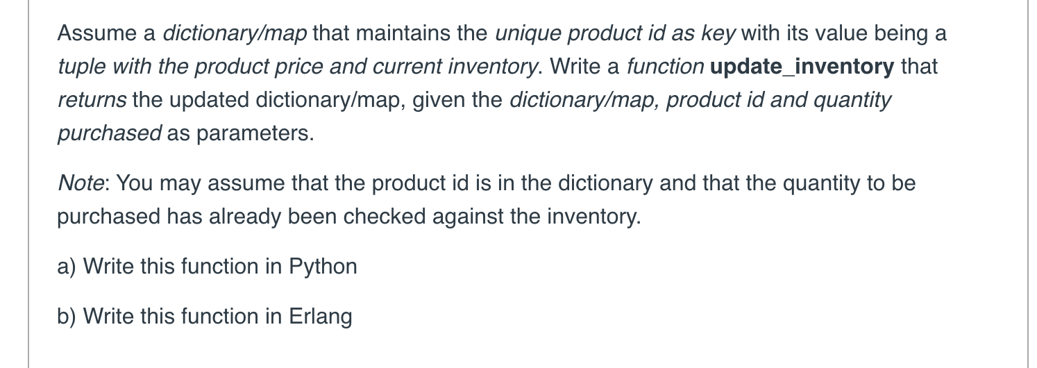 Assume a dictionary/map that maintains the unique | Chegg.com