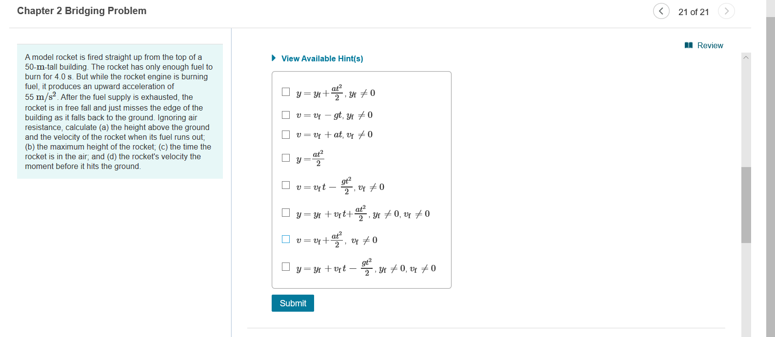 Solved Chapter 2 Bridging Problem 21 of 21 I Review A model | Chegg.com