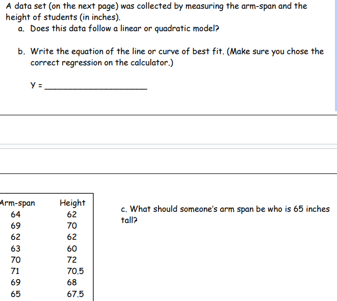 Solved A data set (on the next page) ﻿was collected by | Chegg.com