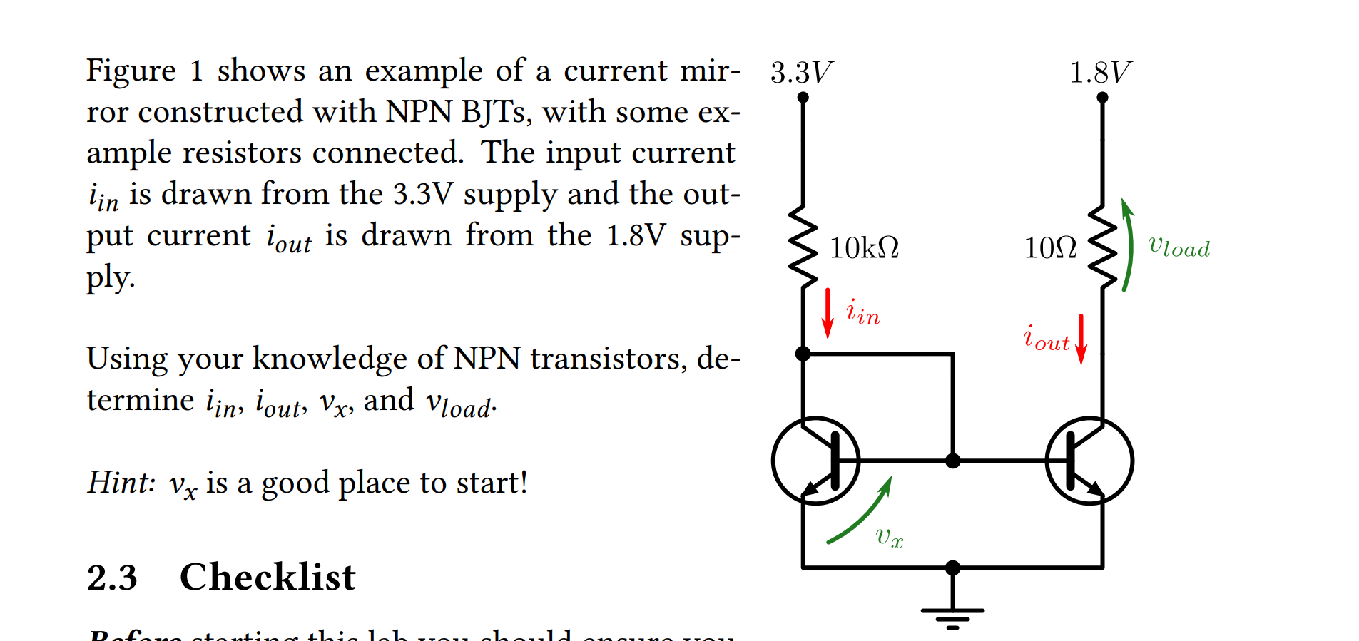 Solved Figure 1 shows an example of a current mirror | Chegg.com