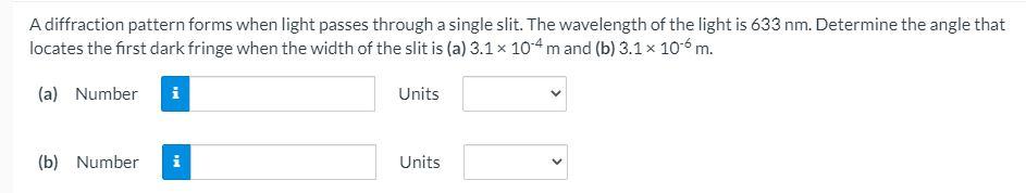 Solved A diffraction pattern forms when light passes through | Chegg.com