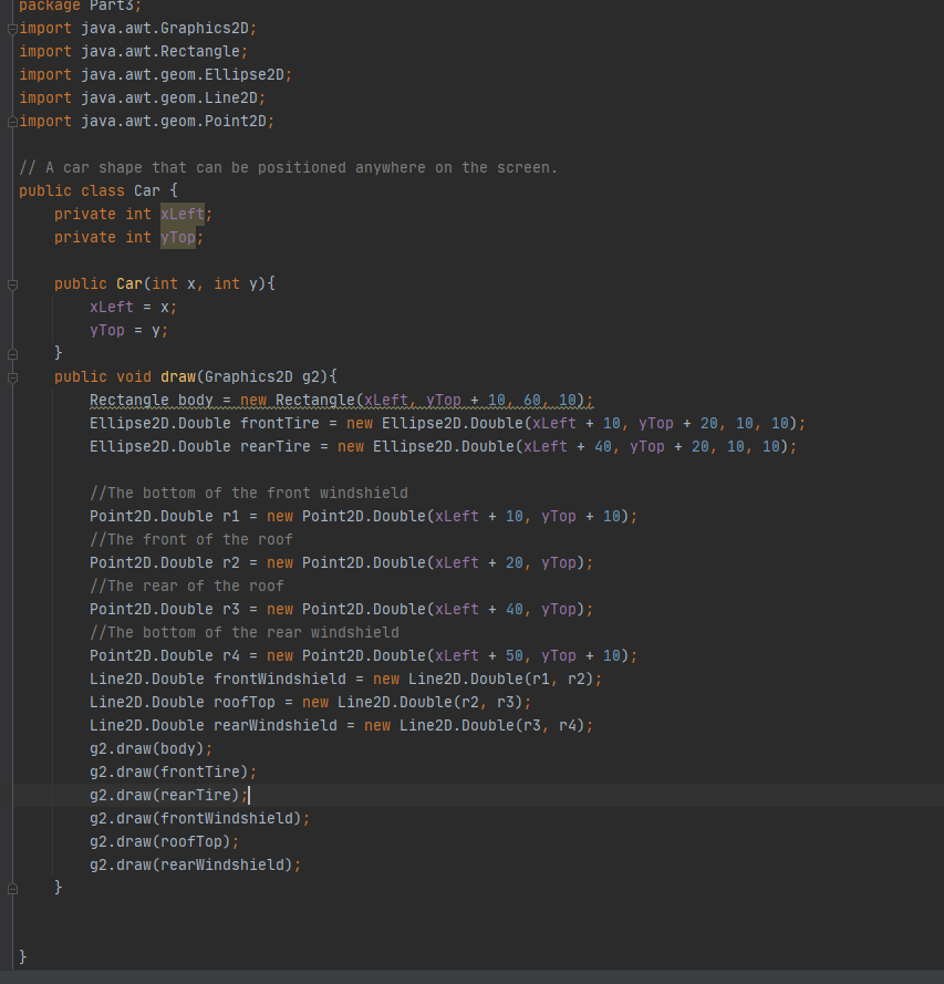 package Parts; import java.awt.Graphics2D; import | Chegg.com