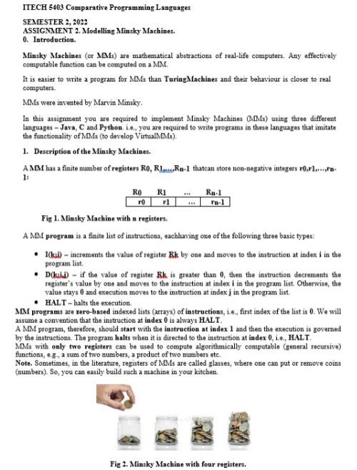 ITECH 5403 Comparative Programming Languages SEMESTER | Chegg.com