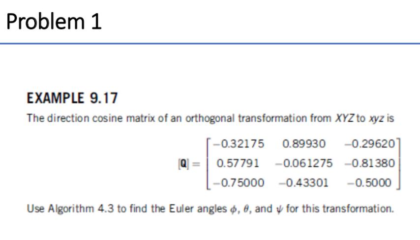 The direction cosine matrix of an orthogonal | Chegg.com