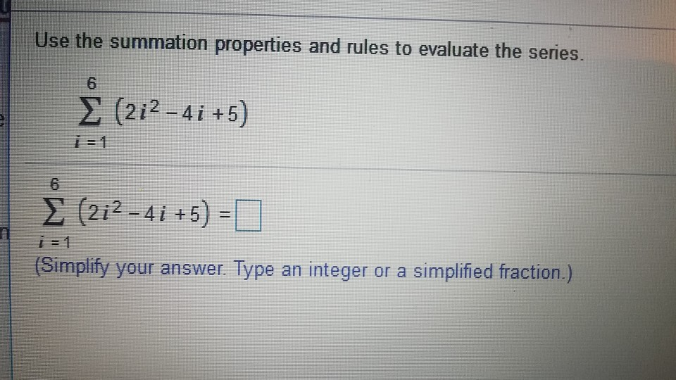 Solved ionl Use the summation properties and rules to | Chegg.com