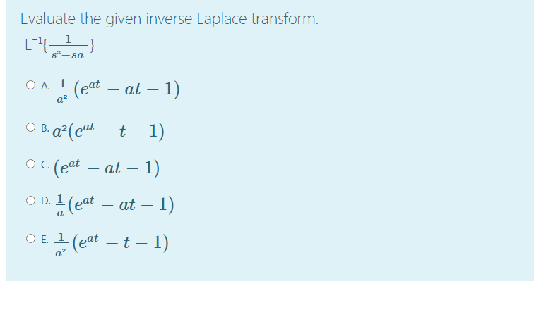 Solved Evaluate the given inverse Laplace transform. [141] | Chegg.com