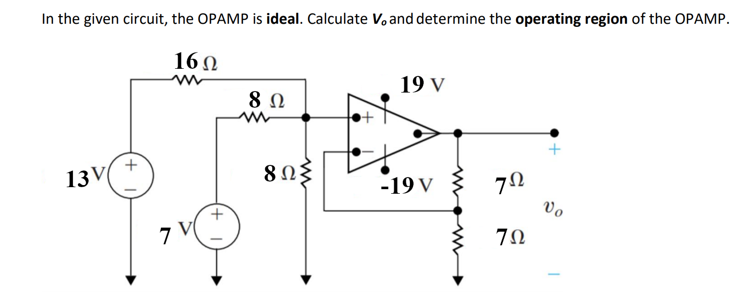 Solved In the given circuit, the OPAMP is ideal. Calculate | Chegg.com