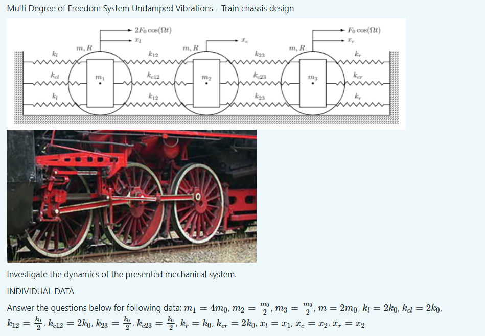 Solved Multi Degree of Freedom System Undamped Vibrations - | Chegg.com