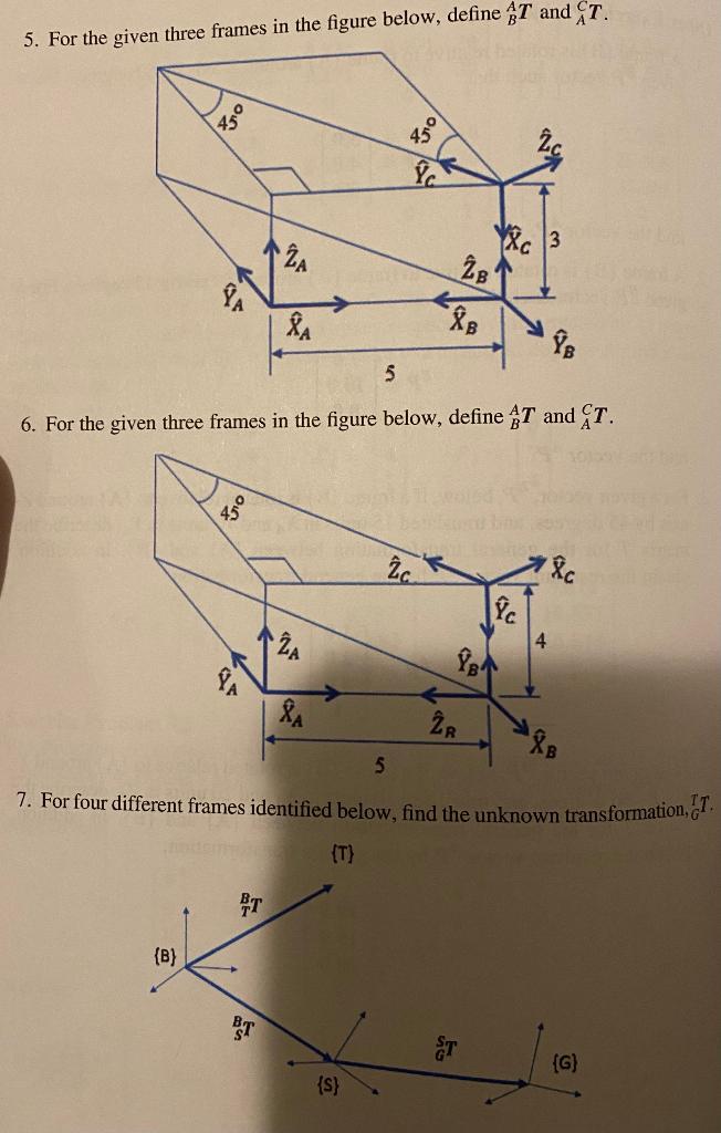 Solved 5. For the given three frames in the figure below, | Chegg.com