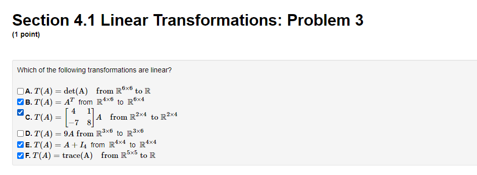 Solved Section 41 Linear Transformations Problem 3 1 
