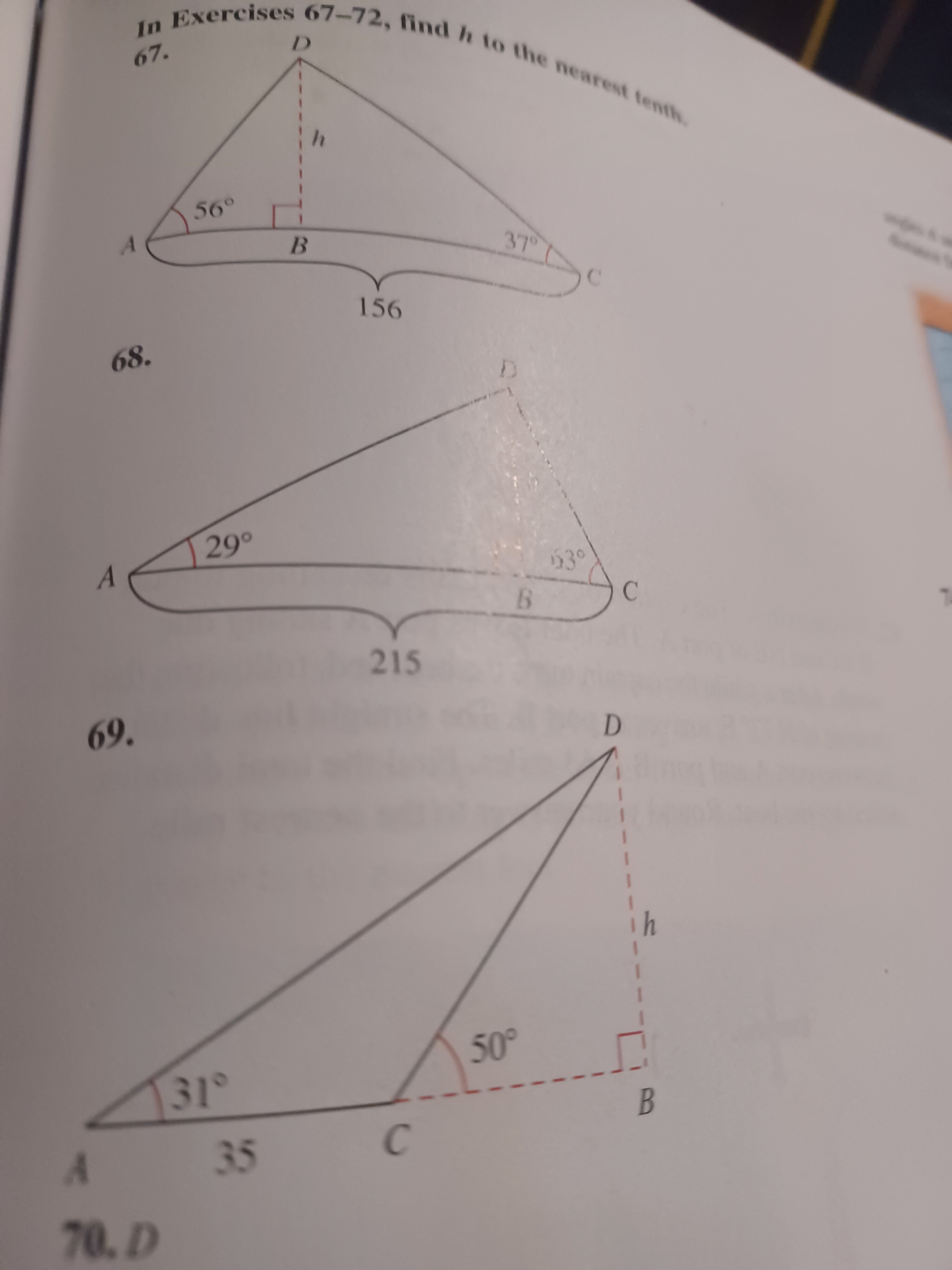 Solved In Exercises 67-72, find h | Chegg.com