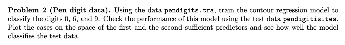 Problem 2 (Pen digit data). Using the data | Chegg.com