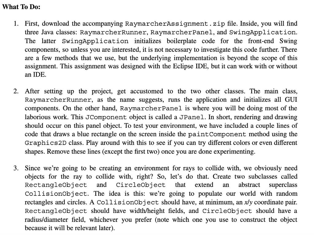 Solved Given this java starter code: RAYMARCHERPANEL | Chegg.com