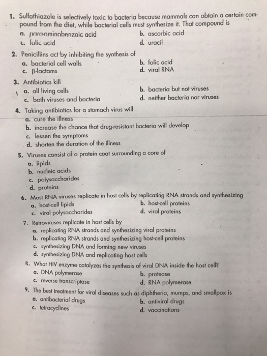 Solved Sulfathiazole is selectively toxic to bacteria | Chegg.com