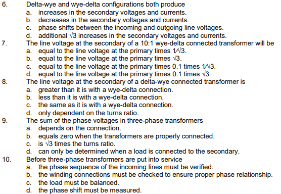 Solved Delta-wye and wye-delta configurations both produce | Chegg.com