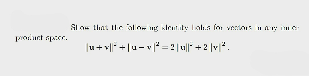 Solved Show that the following identity holds for vectors in | Chegg.com